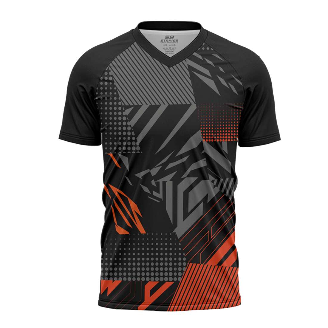 Customize Multi Pattern Black & Red Cricket Jersey - Strive8