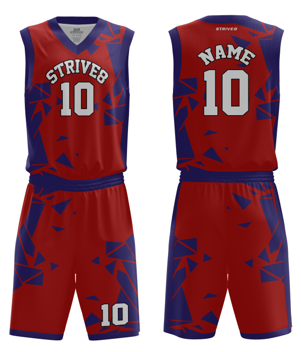 BB-001 Red & Blue Basket Ball Jersey - Strive8